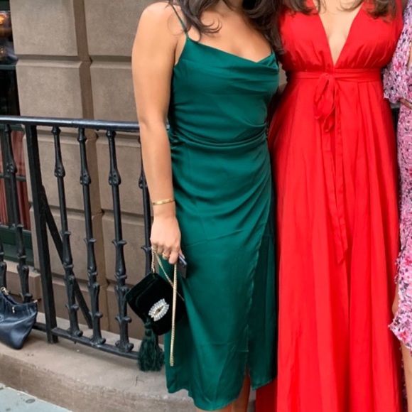 re:named | Dresses | Renamed Maddy Slip Dress In Emerald | Poshmark